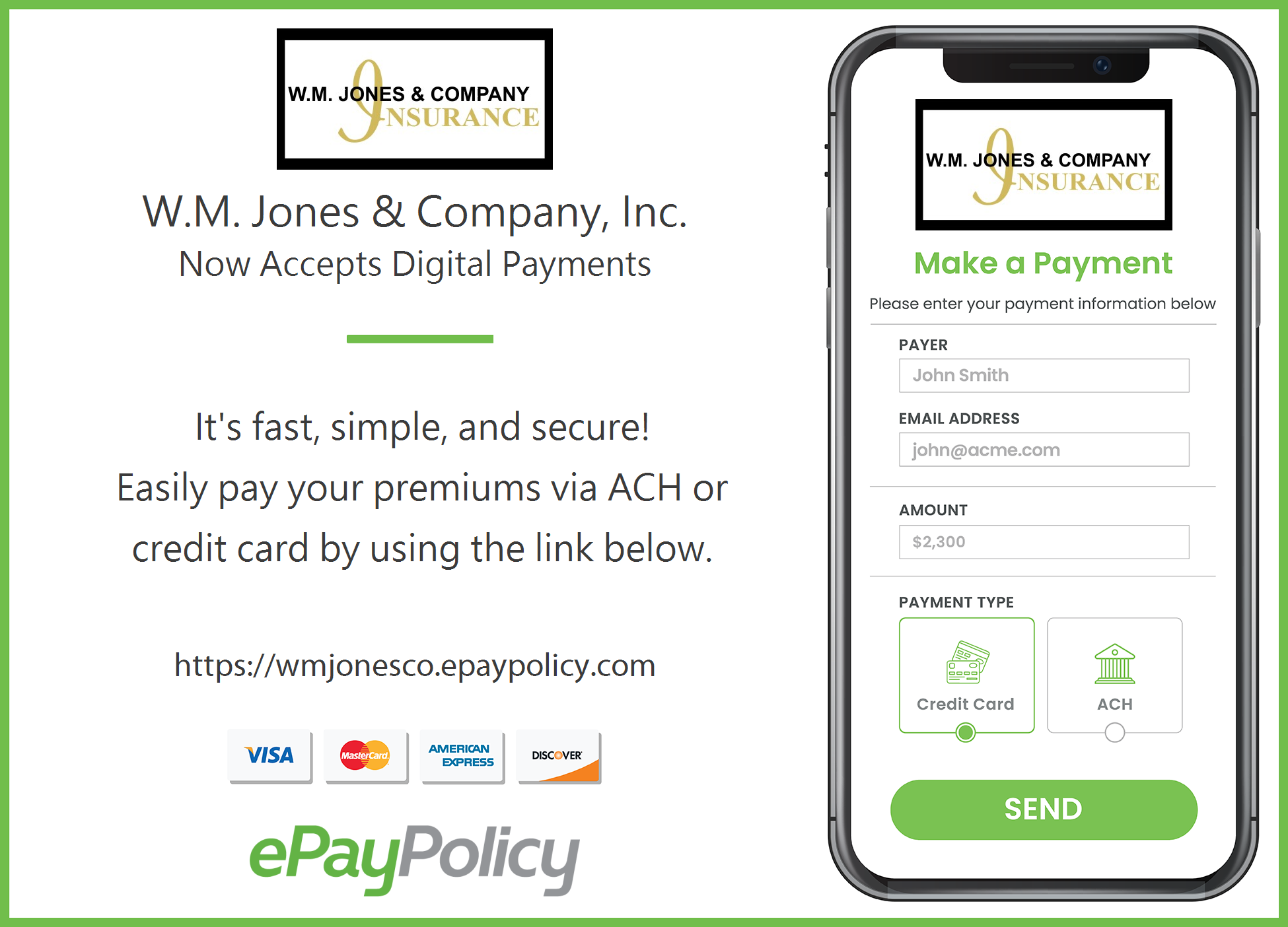 Make a Payment - W. M. Jones & Company